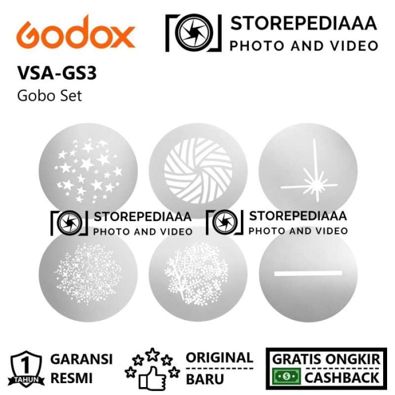 Promo Godox Vsa-gs3 Gobo Set For Vsa Spotlight Attachment Gs3 Diskon 23% Di Seller Guinevere ...