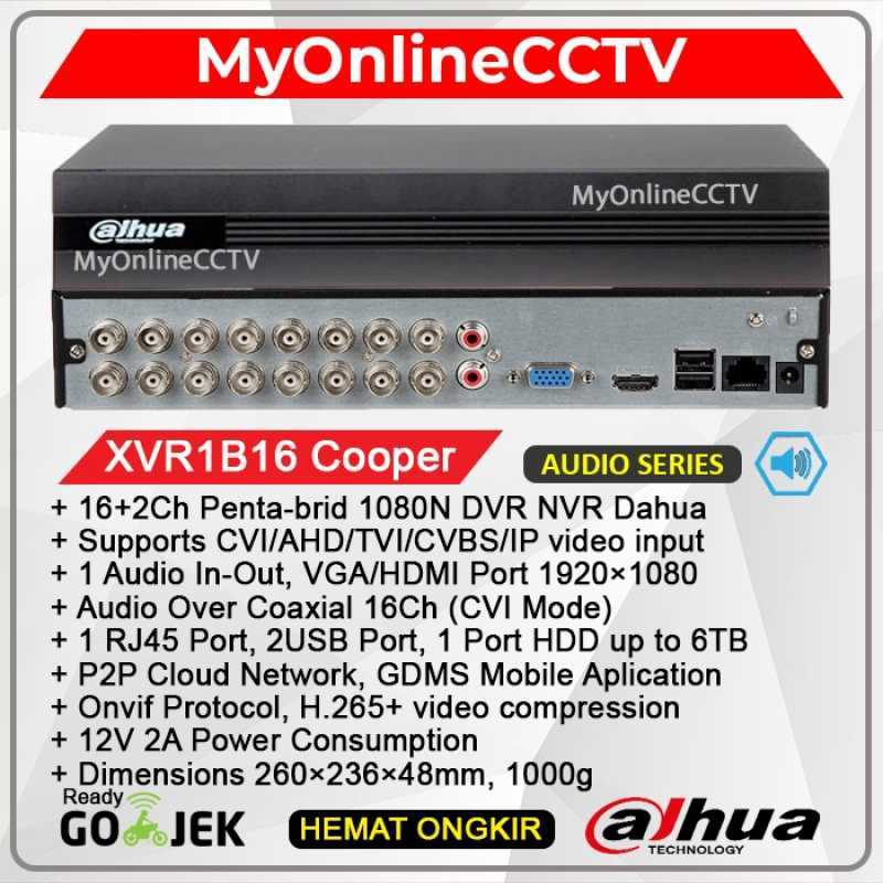 Jual Xvr-1b16 Dahua Xvr1b16 Dvr Nvr Cooper 16ch Bisa Analog Ip Kombinasi - Xvr1b16+4tb Di Seller ...