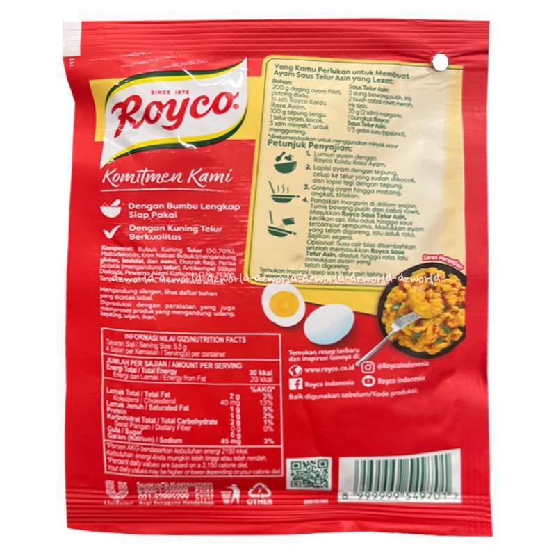Jual Royco 22gr Saus Telur Asin Bumbu Siap Pakai Bubuk Roiko Di Seller ...