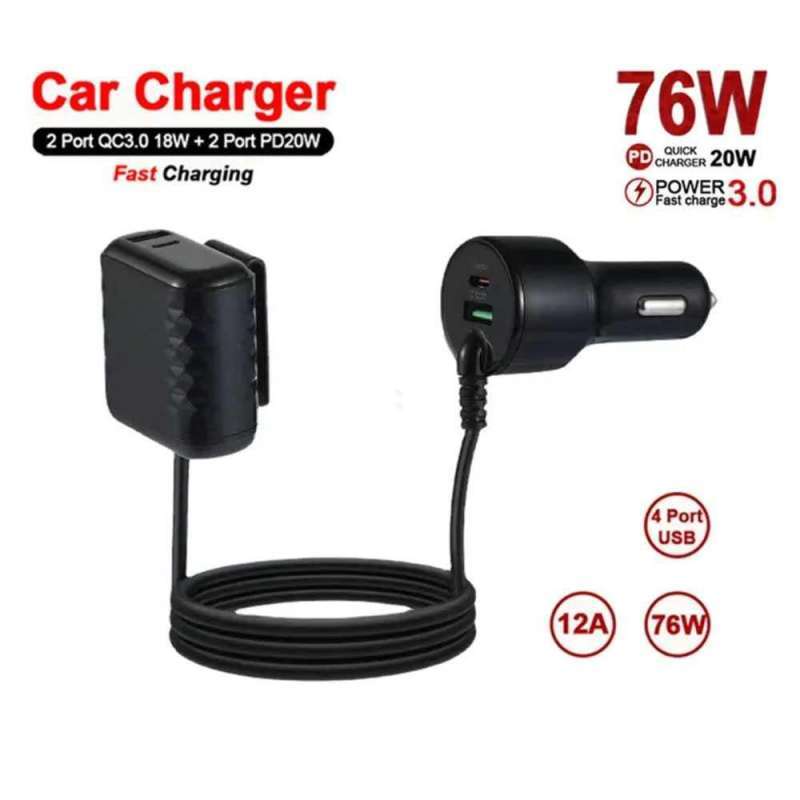 Jual Joy Car Charger Usb Type-c Pd 20w Fast Charging Qc 3.0 4 Port 76w ...