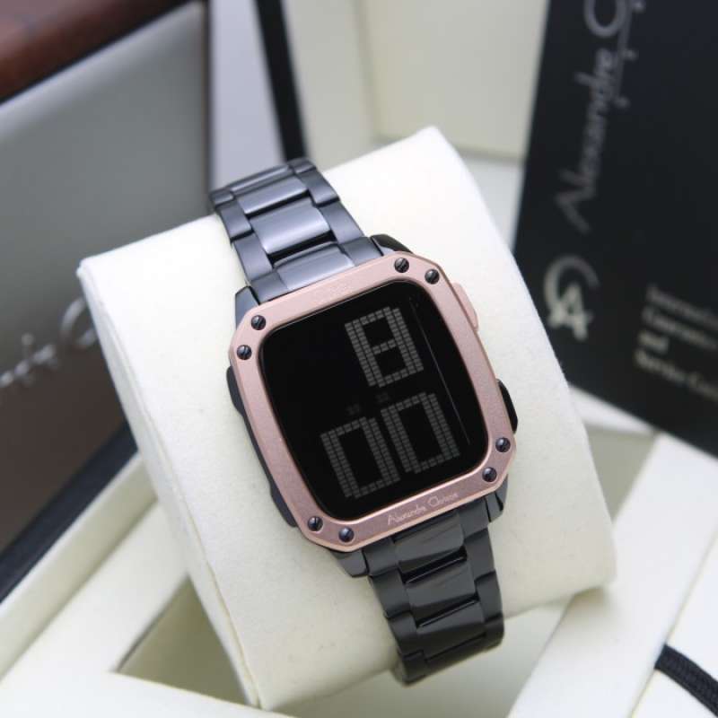 Promo Alexandre Christie Ac 9353 Rosegold Black Digital Wanita ...