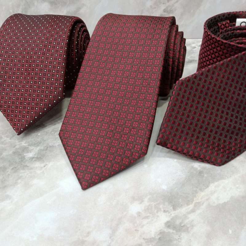Jual Dasi Maroon Gelap Dasi Merah Lebar 3 Inchi Dasi Pria Motif Import ...