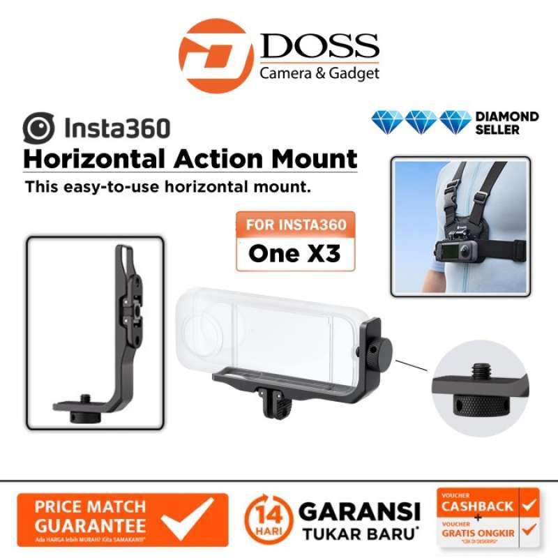 Jual Insta360 X3 Horizontal Action Mount For Insta 360 X3 Di Seller ...