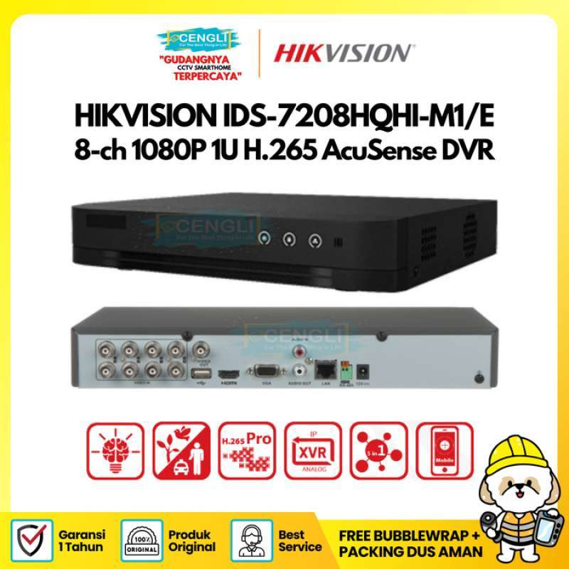 Jual Dvr Hikvision 8ch Ids-7208hqhi-m1/e 1080p 1u H.265 Motion ...