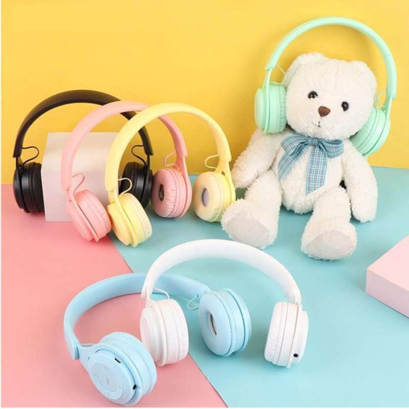 Jual Headset Headphone Earphone Macaron Anak Belajar Wireless Bluetooth ...