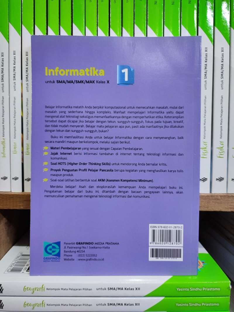 Promo Ori Buku Informatika Kelas X/1 Sma Kurikulum Merdeka Grafindo ... Promo Ori Buku Informatika Kelas X/1 Sma Kurikulum Merdeka Grafindo ...