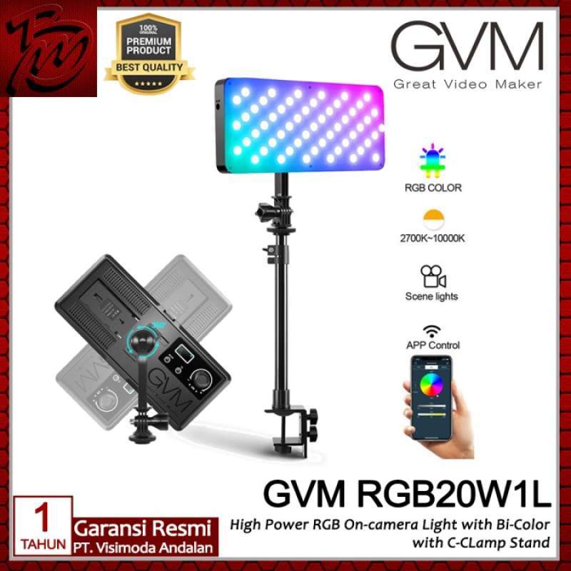Promo Gvm Rgb20w1l High Power Rgb On-camera Video Light With C Clamp ...