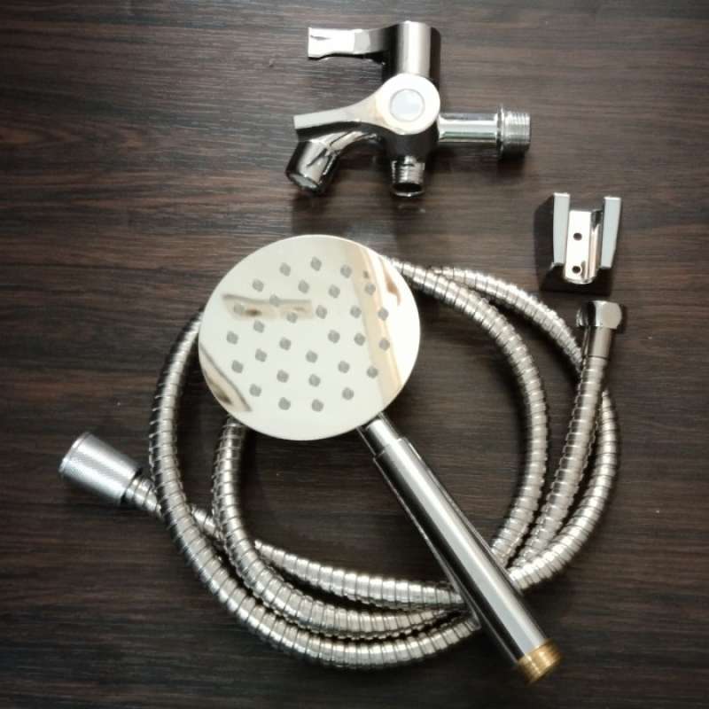 Promo Hand Shower Stainless Set Kran Cabang Paket Komplit Diskon 23% Di ...