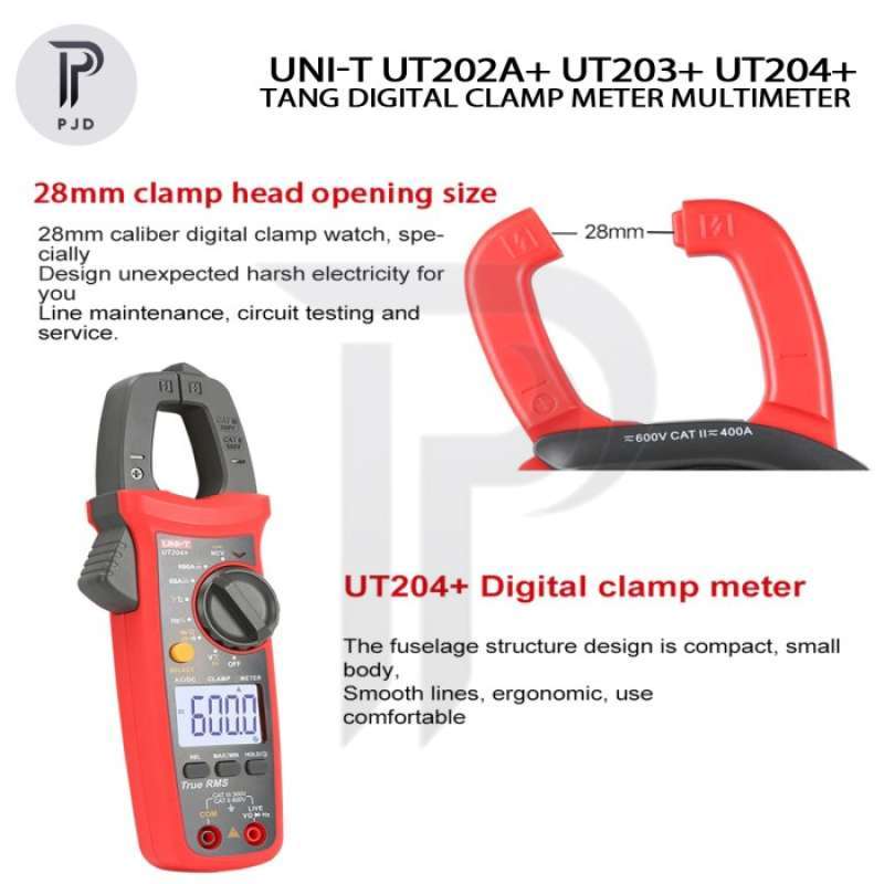 Promo Uni-t Ut202a+ Ut203+ Ut204+ Digital Clamp Meter Multimeter Tang ...