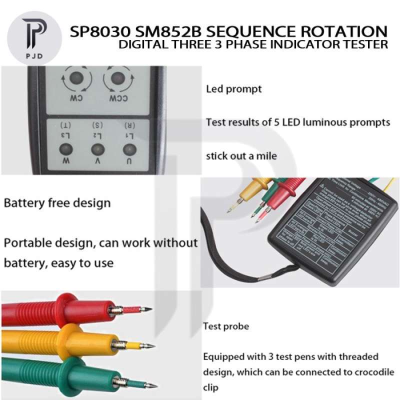 Promo Digital Three 3 Phase Indicator Sp8030 Sm852b Sequence Rotation ...