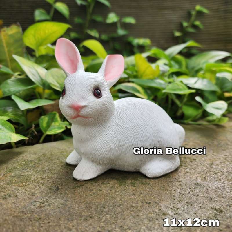 Promo Patung Kelinci Putih Anggora Pajangan Rabbit Hiasan Decor Taman ...