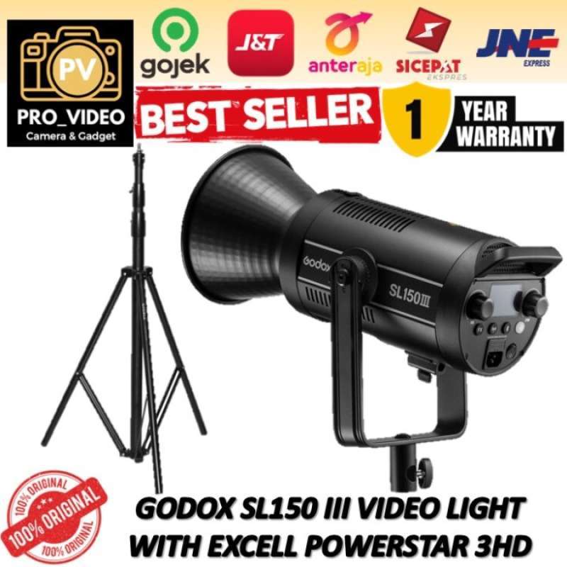 Promo Godox Sl150 Iii Godox Sl-150 Iii Led Video Light + Light Stand ...