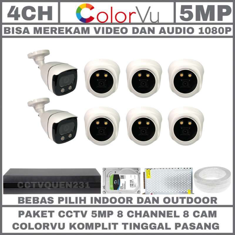 Promo Paket Cctv Colorvu 8 8 Kamera 5mp 1080p Hd Ir Diskon 23% Di ...
