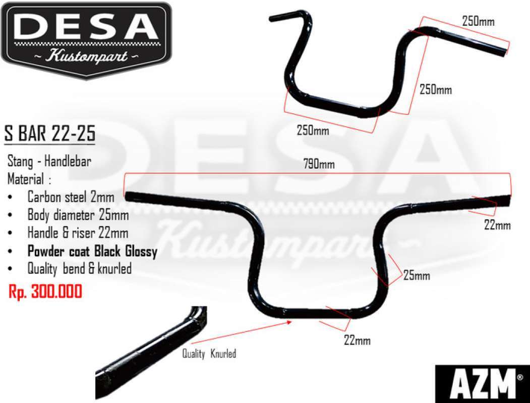 Promo Stang Custom Stang Motor Stang Chopper Stang S Bar Spliter Hitam ...