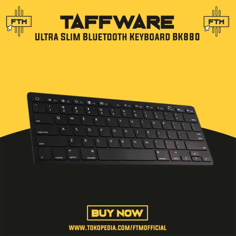 Promo Taffware Bk880 Keyboard Wireless Ultra Slim Bluetooth Multi ...