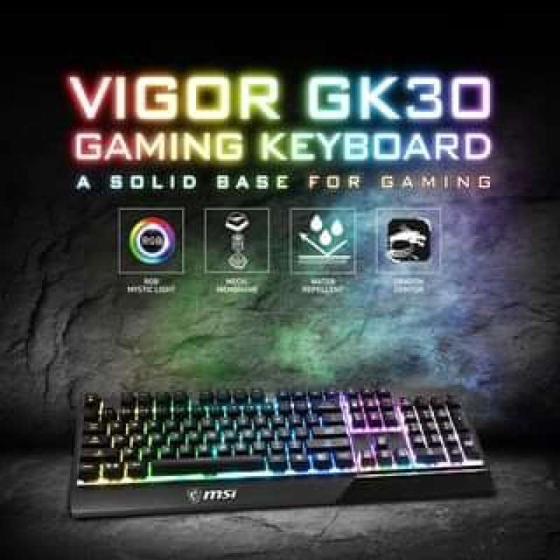Promo Msi Vigor Gk30 Us Rgb Mechanical Gaming Keyboard - Black Diskon ...