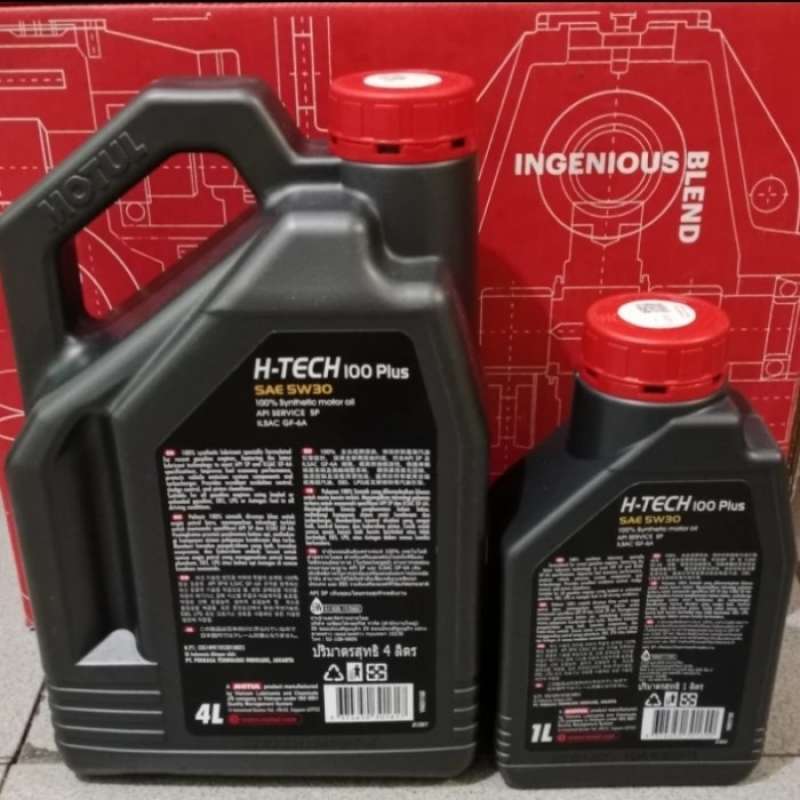 Promo Oli Mobil Motul H-tech 100 Plus 5w-30 Paket 5liter Diskon 23% Di ...