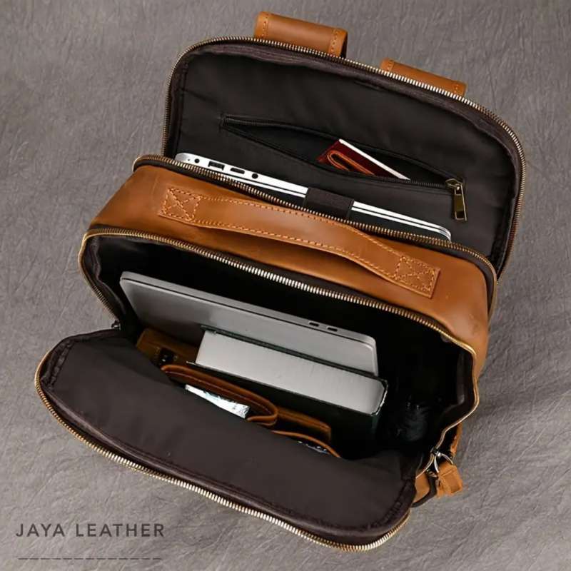 Promo Tas Ransel Travel Pria Wanita Unisex Kulit Sapi Asli Full Grain ...