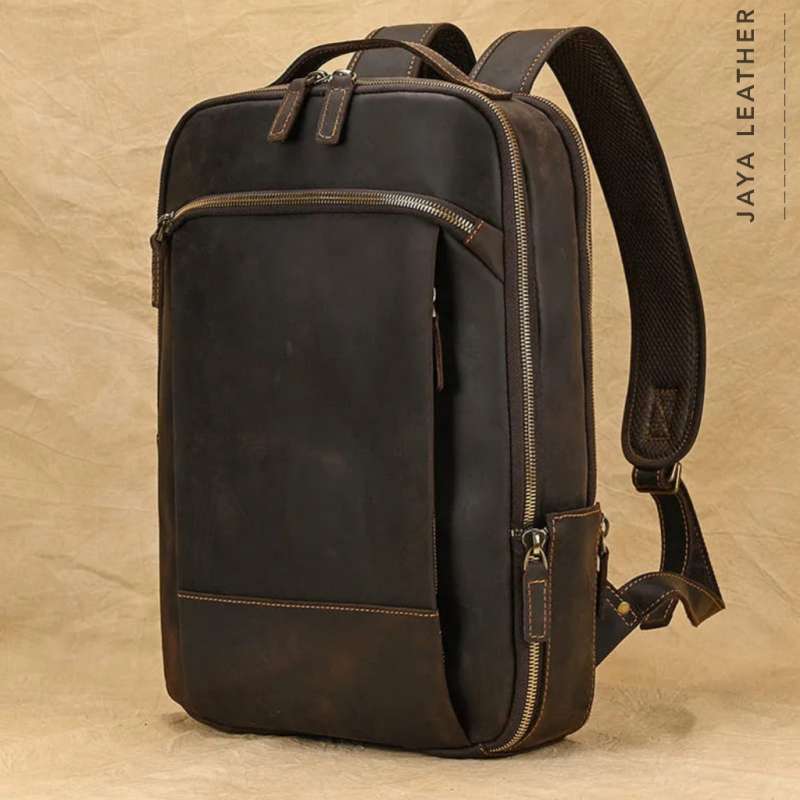 Promo Tas Ransel Travel Pria Wanita Unisex Kulit Sapi Asli Full Grain ...