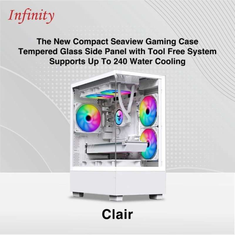 Promo Infinity Clair Gaming Case Tempered Glass Panel With Tool Free ...