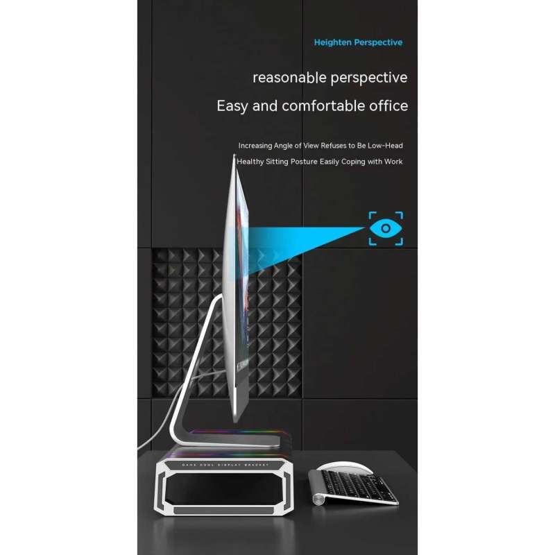 Jual Meja Laptop Monitor Stand Rgb Obsidian With 4 Usb 3.0 2.0 T1 Meja ...