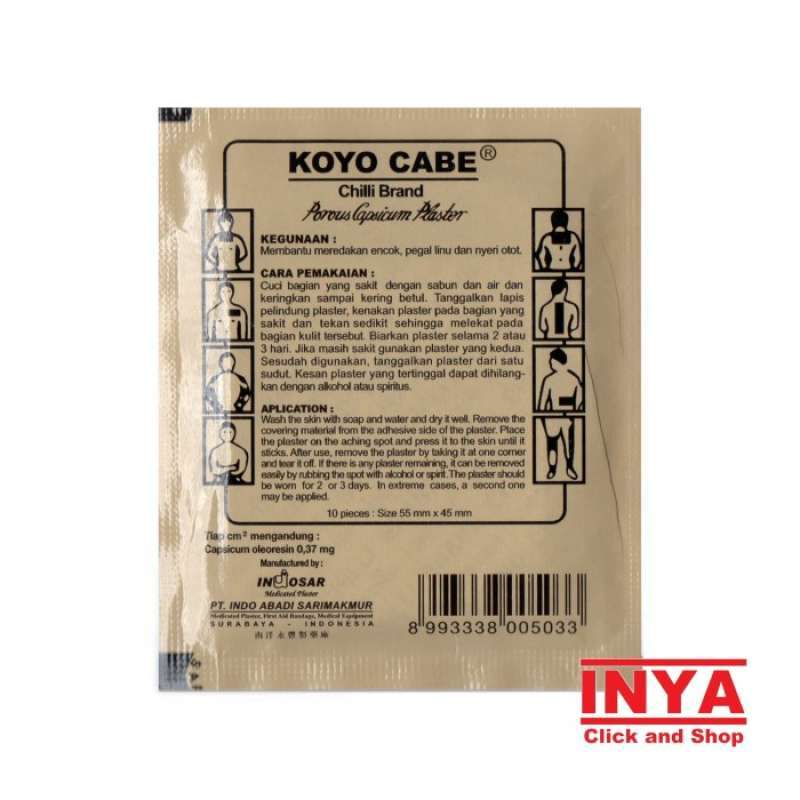 Promo Koyo Cabe Chilli Brand Box Isi 20x10 Pieces - Muscle Medicated ...