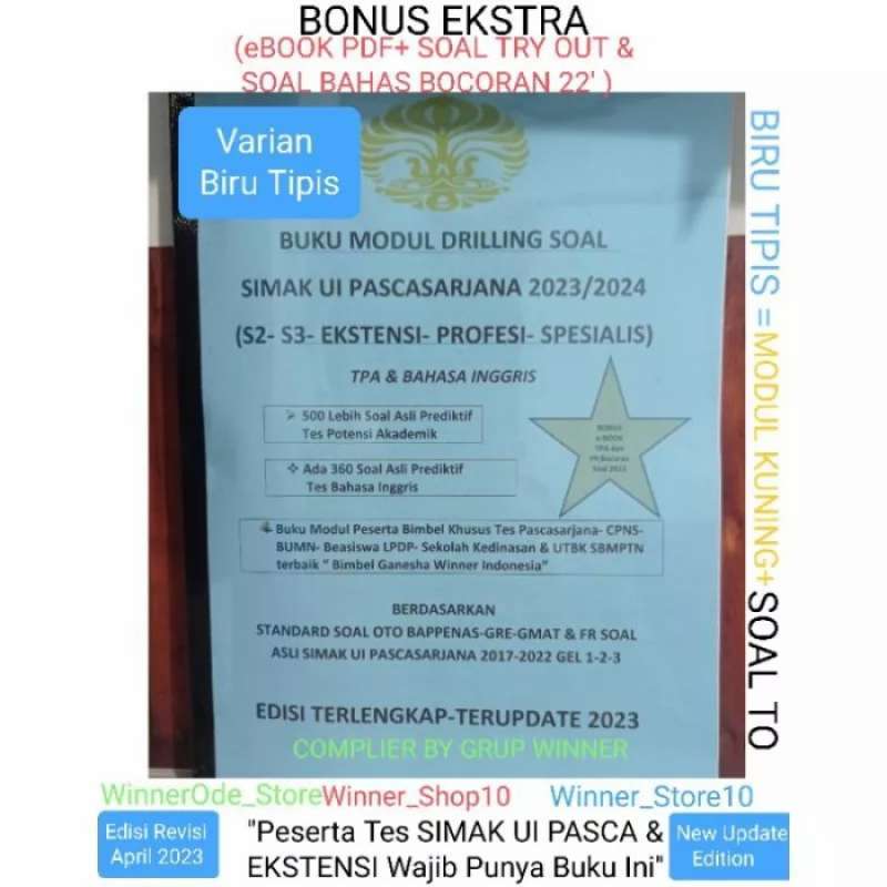Jual Buku Kompilasi Soal Simakui Pascasarjana (s2-s3-profesi-spesialis)2021 - Biru Muda Di ...