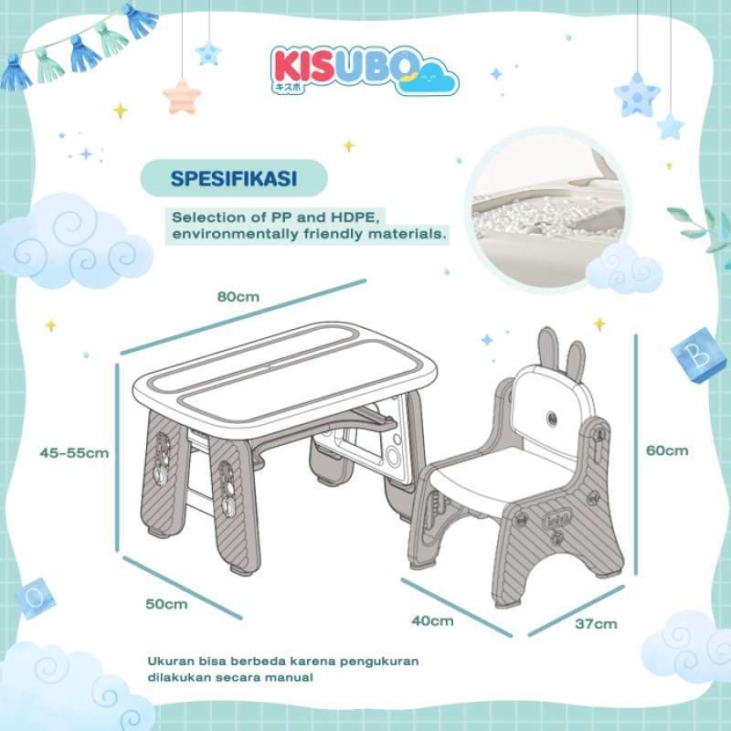 Promo New! Toyszoona Rabbit Table Chair Set Meja Belajar Anak Promo ...