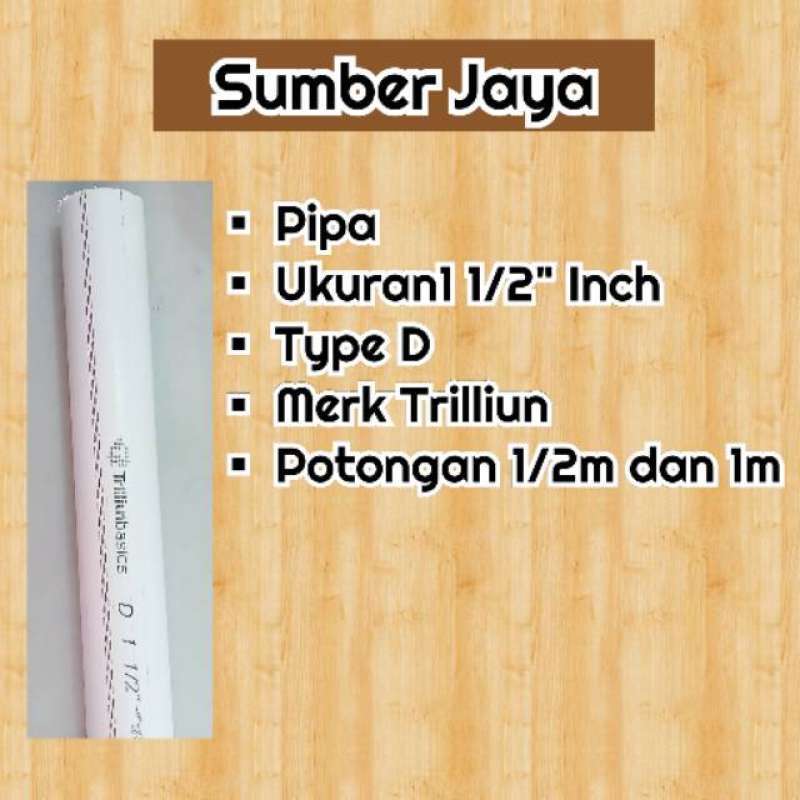 Jual Pipa Pvc Trilliun D 1 1/2 Inch - 1 Meter Di Seller Rahayu Material ...