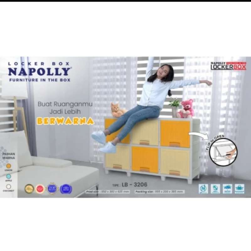 Promo Lemari Plastik Napolly/locker Box Napolly Termurah - Orange 2ssn ...