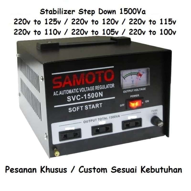Promo Stabilizer Step Down Perubah 220v Ke 100v 110v 120v 1500va Diskon 23% Di Seller Scrollbox ...