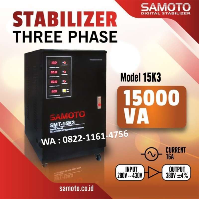 Promo Samoto Smt-15kva 3 Phase 15kva3 Stabilizer Servo Motor Avr Diskon ...
