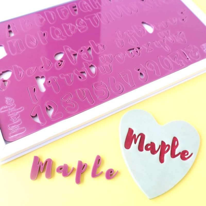 Promo Maple Medium Sweet Stamp Alphabet Stamp Cake Emboss Embosser ...