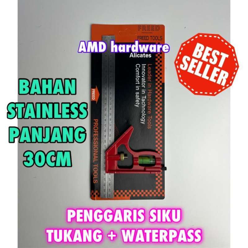 Jual Penggaris Siku Tukang / Combination Try Square Stainless Steel Di Seller Amd-hardware ...