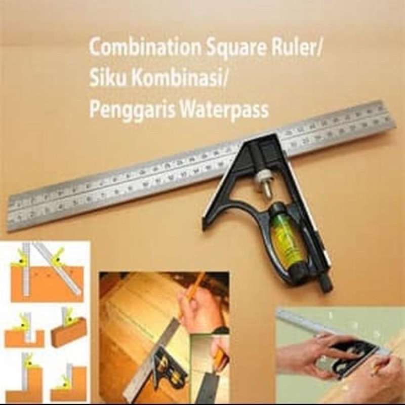 Jual Penggaris Siku Tukang / Combination Try Square Stainless Steel Di Seller Amd-hardware ...