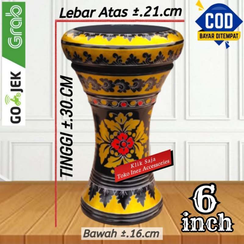 Jual Dumbuk Atau Darbuka Kayu Mini 6 Inch Hitam Gold Power Beat Hitam ...