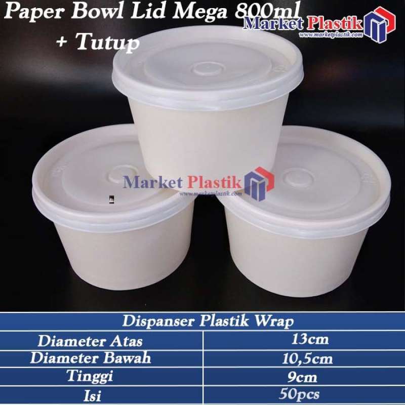 Promo Mangkok Kertas / Paper Bowl Lid Mega 800ml Diskon 23% Di Seller Nishimu Store - Bangka ...