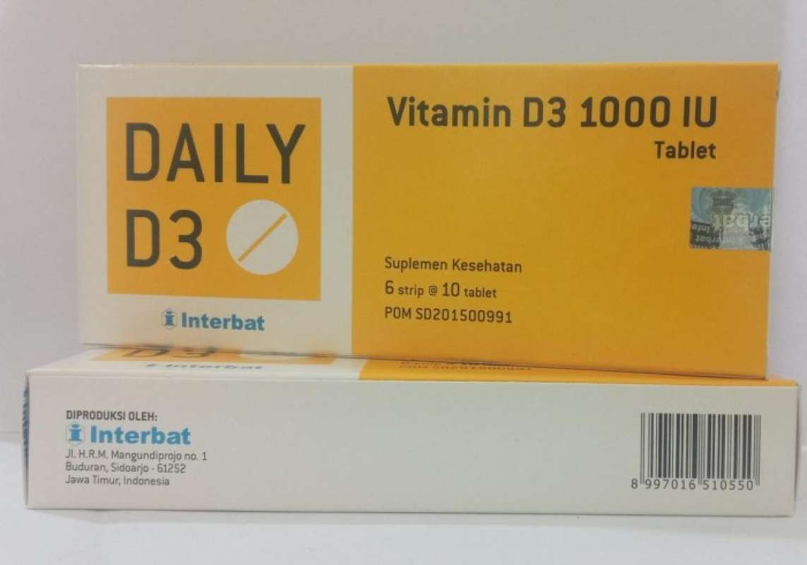 Promo Daily D3 1000 Box Isi 60 Tab - Vitamin D3 1000 Iu Diskon 33% Di ...