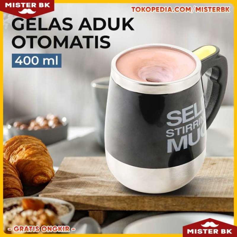 Promo Gelas Mug Pengaduk Kopi Teh Susu Minuman Otomatis 400ml Baterai ...