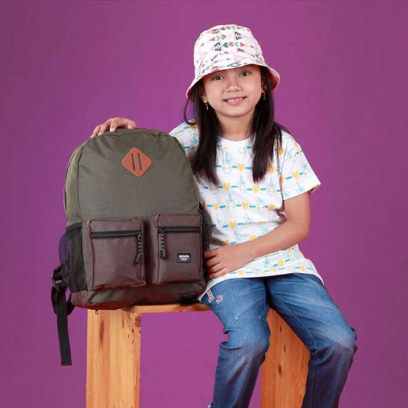 Promo Backpack Anak Perempuan Sekolah Tk Sd Tas Ransel Punggung Anak Premium - Hijau Komb ...