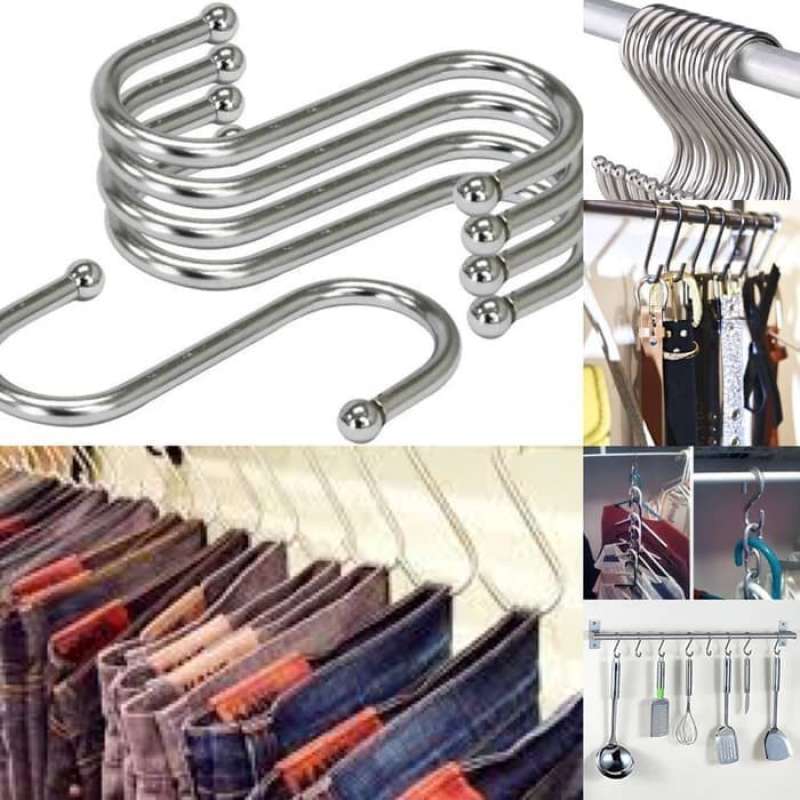 Jual Hook Gantungan Model S Kait Barang Besi Stainless Cantolan Hanger ...