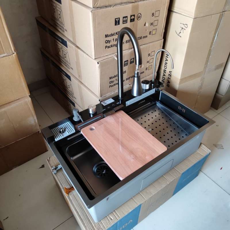 Promo Kitchen Sink Modern Luxury Black Piano Led New Design Diskon 23% ...