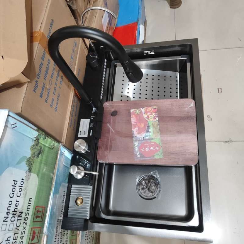 Promo Kitchen Sink Modern Luxury Black Piano Led New Design Diskon 23% ...