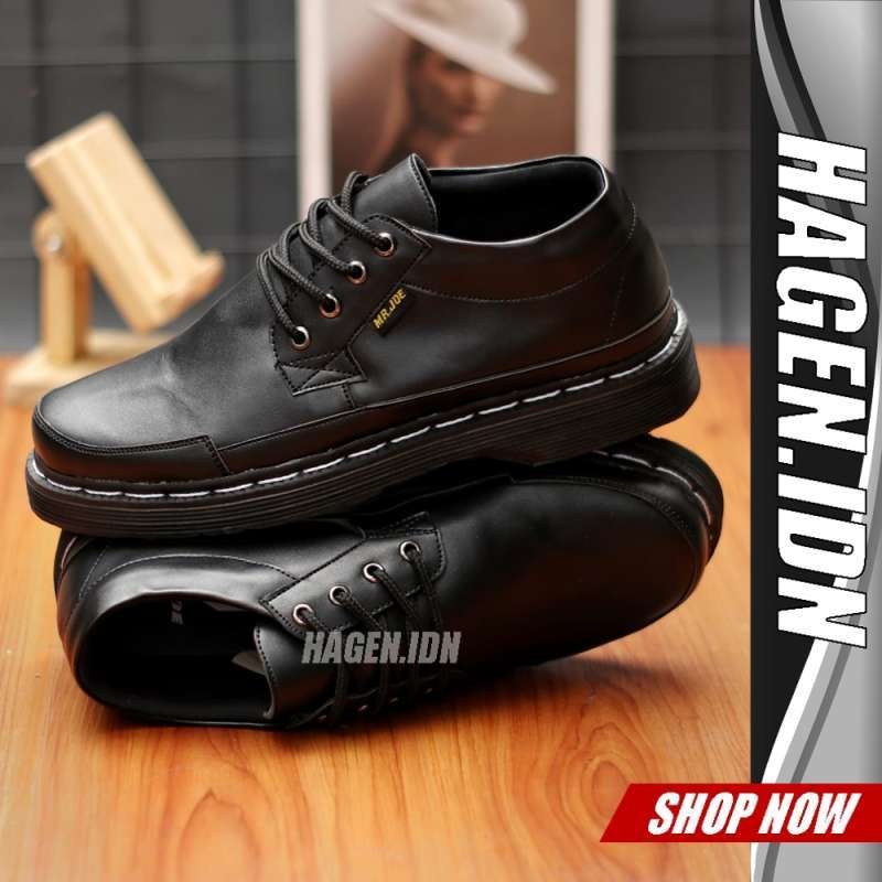 Promo Adenor Sepatu Docmart Pria Hitam Kerja Pantofel Formal Kuliah ...