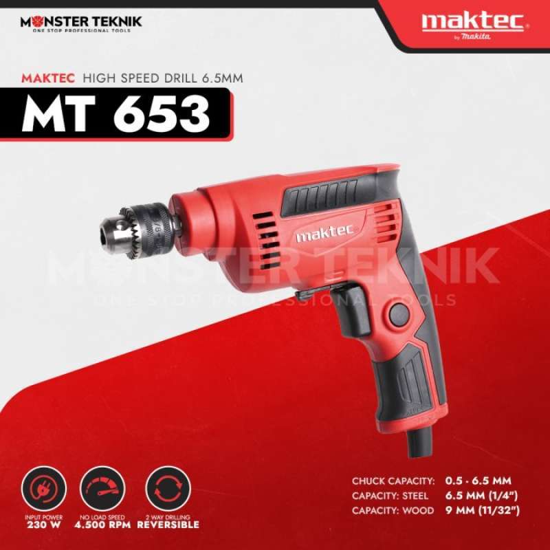 Promo Mesin Bor 6.5 Mm Maktec Mt653 High Speed Drill Variable ...
