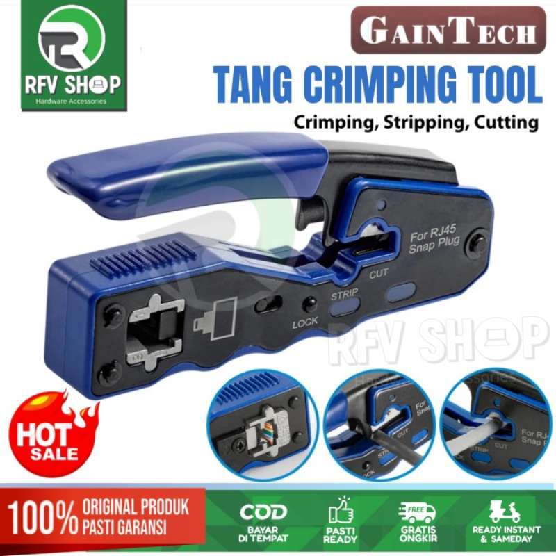 Promo Crimping Tool Rj45 Tang Krimping Rj 45 Anti Gagal Gaintech Gt-350 ...