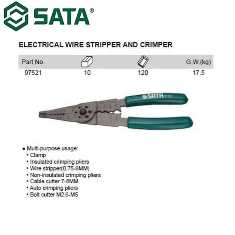 Promo Electrical Wire Stripper And Crimper 97521 Sata Tools Diskon 23% ...