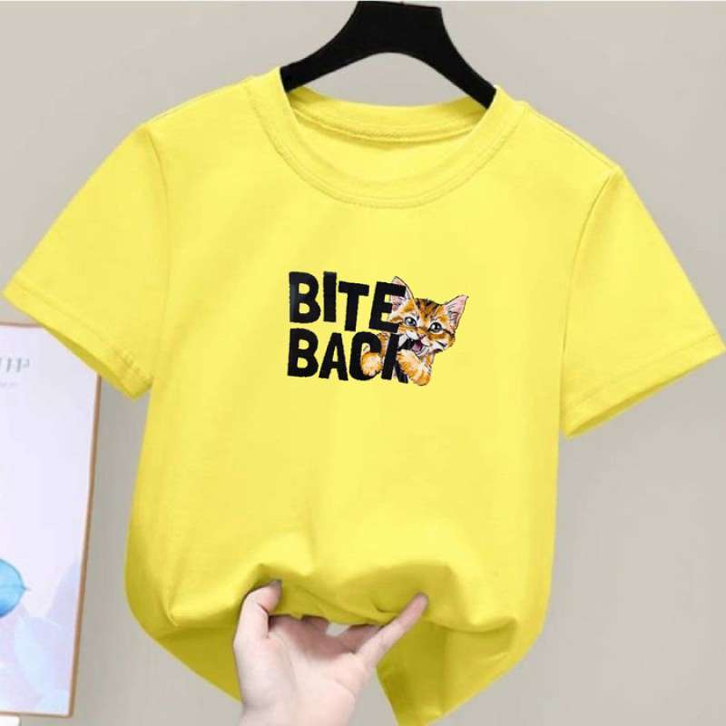 Jual Kaos Anak Laki Laki Dan Perempuan Ukuran S M L Xl Bite Back Kucing - S Putih Di Seller My ...