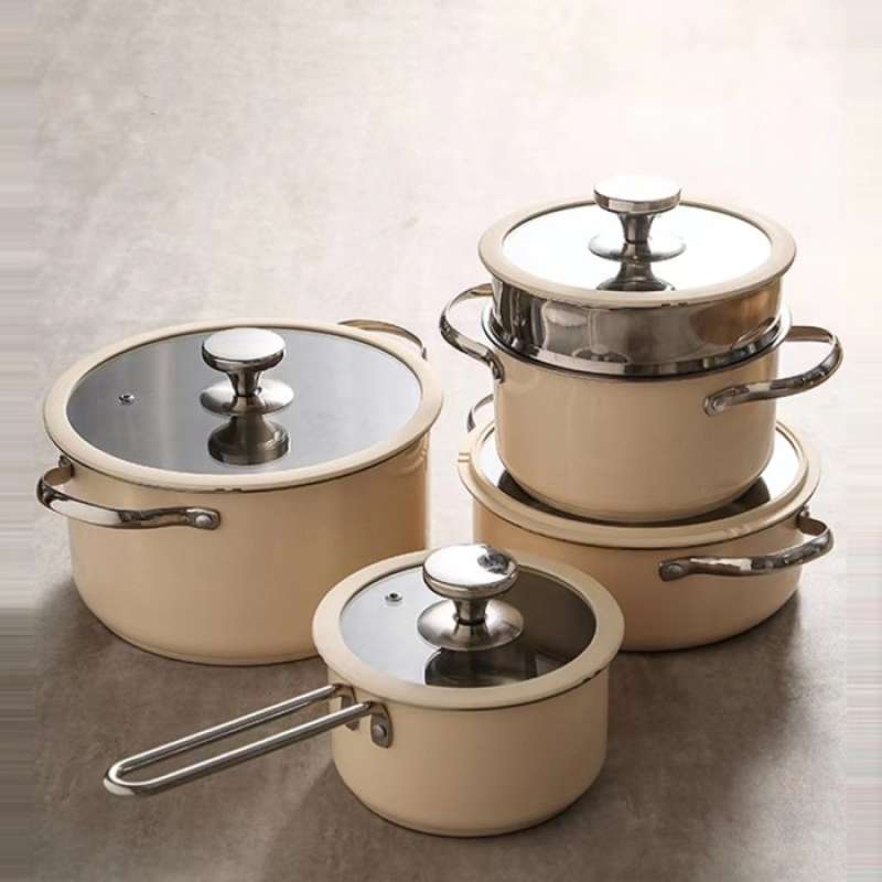 Promo Cooking Pan Steamer Set Stainless / Panci Kukus Besi Set Cream ...