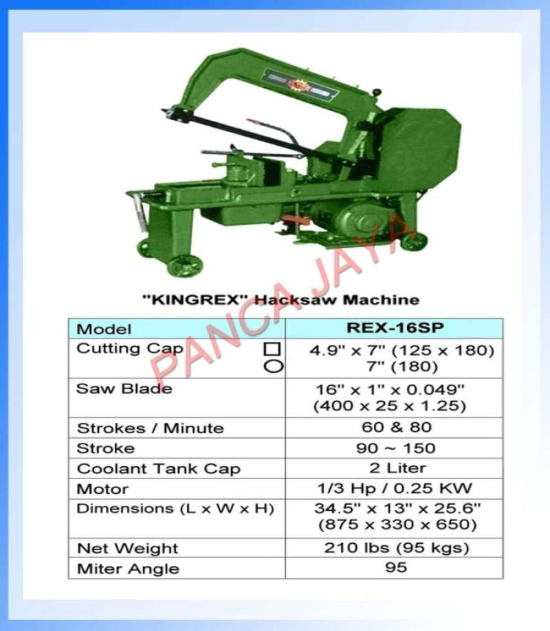 Promo Kingrex Hacksaw Rex-16sp Mesin Potong Pipa Besi As Besi Gergaji ...